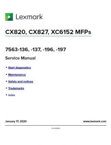 LEXMARK CX820, Service Manual and Parts Manual