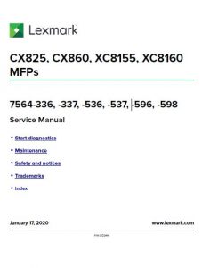 LEXMARK CX825, Service Manual and Parts Manual