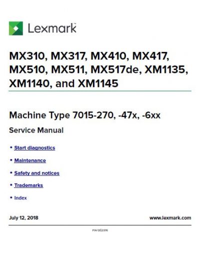 LEXMARK MX310, MX317, MX410, MX417, MX510.