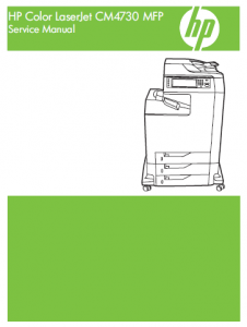 HP Color LaserJet CM4730 MFP Series Service Manual - Clear Choice ...